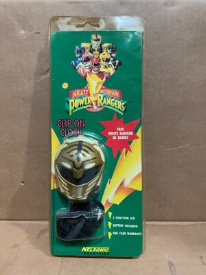 Mighty Morphin White Power Ranger Clip-On Clock Nelsonic 1995 MOC | eBay