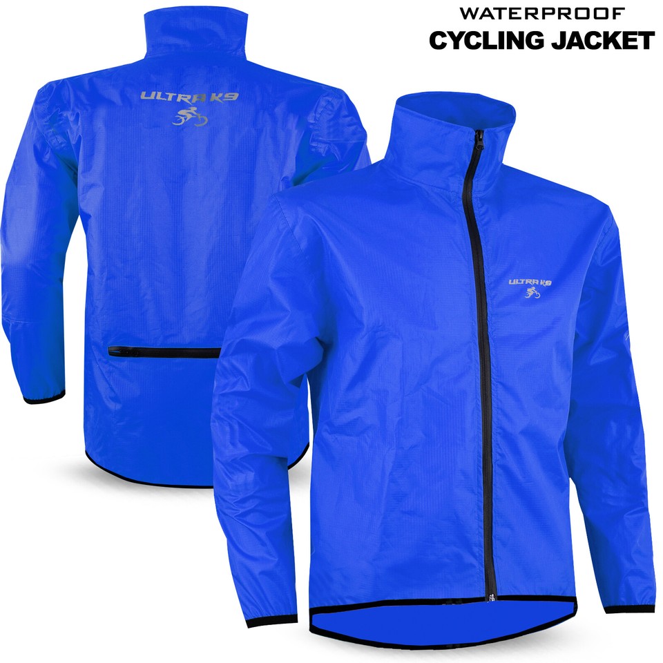 Mens Cycling Jacket High Visibility Waterproof Running Top Rain Coat M ...