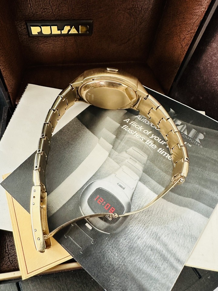 Rare Vintage Pulsar P3 Time Computer Watch Solid 14k Gold ~ Box ...