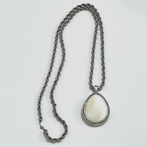 Signed RMN Roman Silver Plated Chain Necklace With Gorgeous Pendant ...