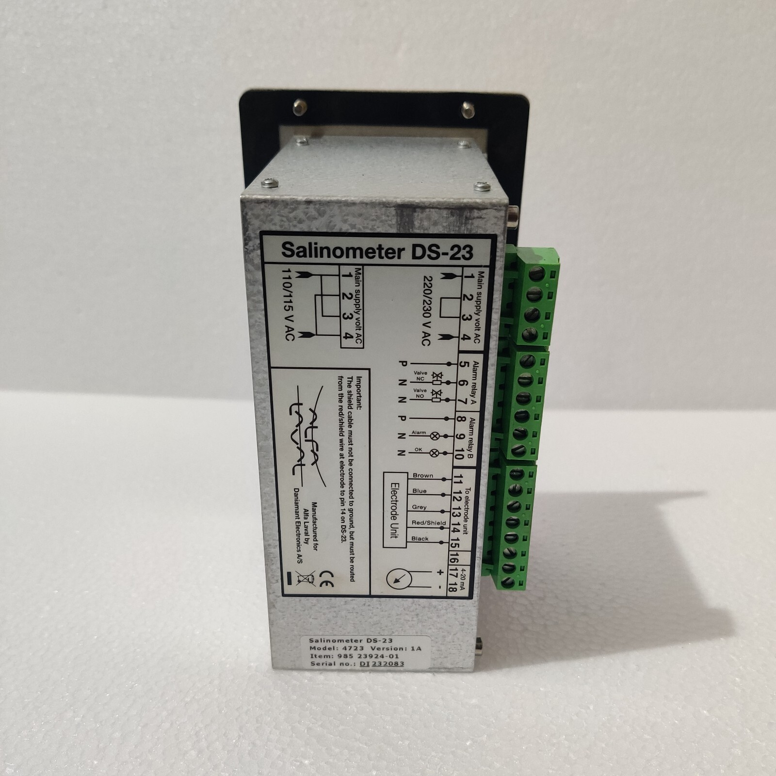 ALFA LAVAL SALINOMETER DS-23 VERSION : 1A ITEM NO : 985 23924-01 | eBay