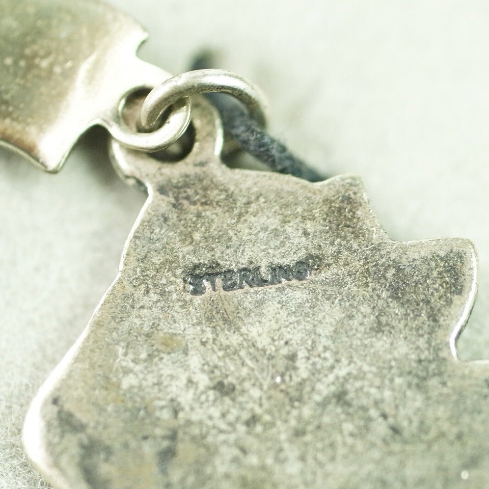 Vintage Sterling Silver Alaska State Map And Flag Charm On Card | eBay