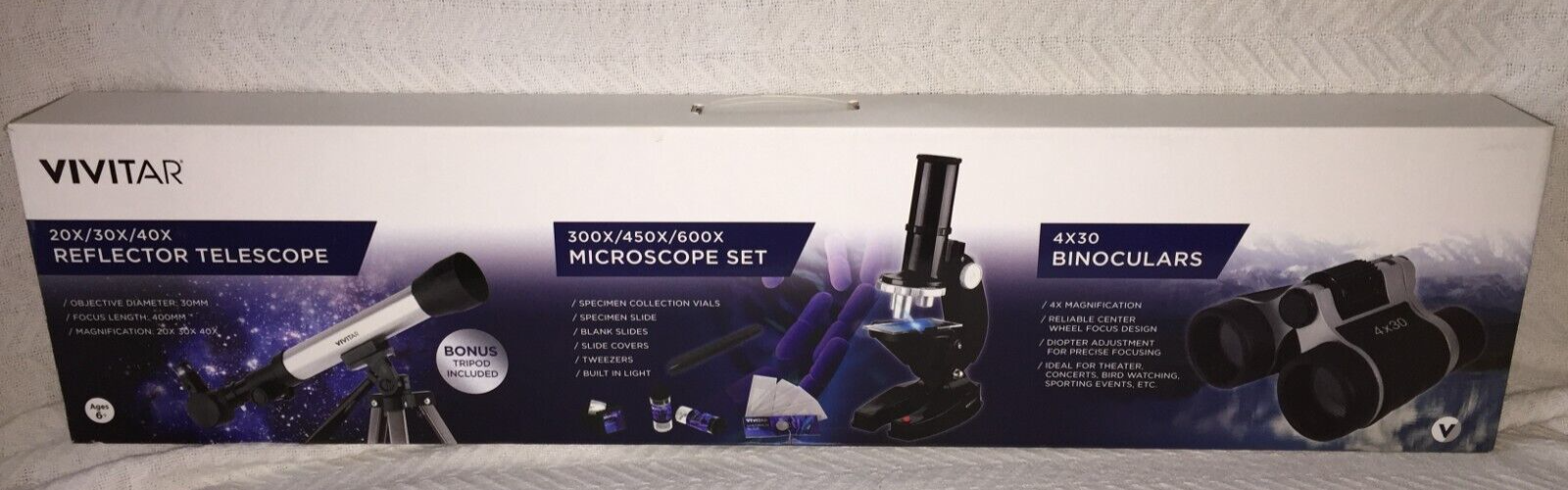 Vivitar VIV-TELMIC-20 Refractor Telescope/Microscope 20x/30x/40x *NO ...