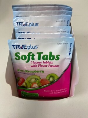 TRUEplus Glucose Tablets, Soft Tabs - 8 packs of 4 tabs | eBay