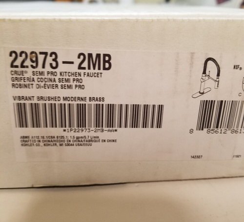 Kohler K-22973-2MB Crue Semi Pro Pull Down Kitchen Faucet, Brushed ...