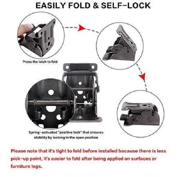 2 pcs Collapsible Support Frame Self-Locking Folding Table Chair Leg ...