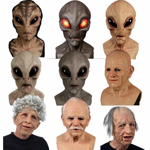 2020 Cosplay Bald Old Man Alien Creepy Wrinkle Face Mask Halloween ...