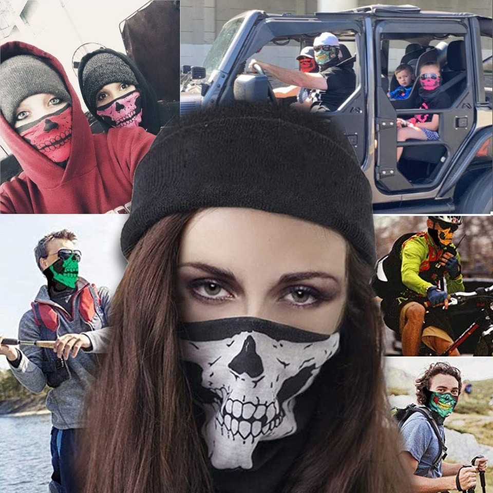 8 Pcs Skull Face Mask Balaclava Ghost Biker Bandana Motorcycle Headband ...
