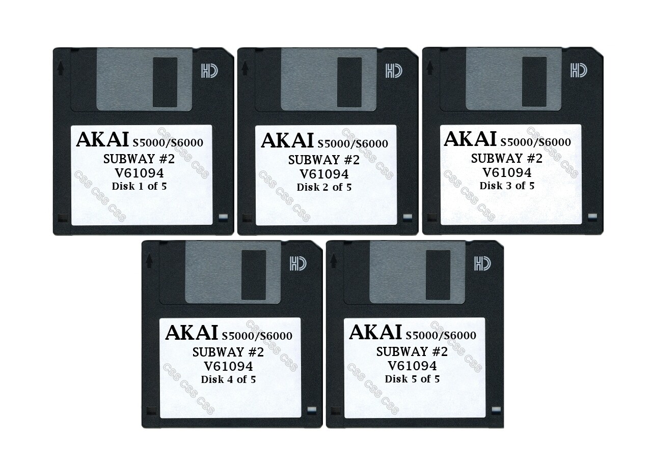 Akai S5000 / S6000 Set of Five Floppy Disks SUBWAY #2 V61094 | eBay