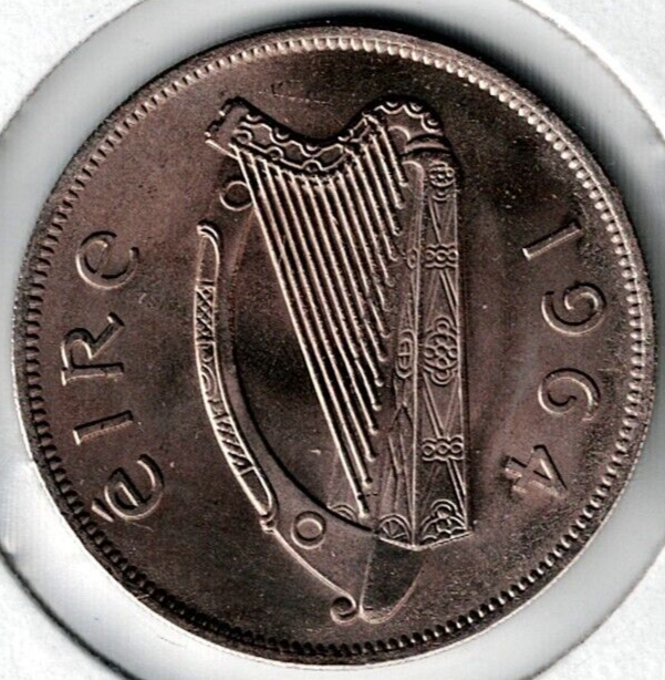1964 Ireland Brilliant Uncirculated Half-Crown with Harp and Horse Coin ...