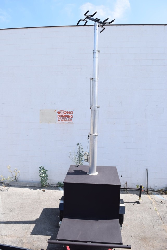 TRAILER Telescopic 25' US Tower LED LIGHT CAMERA VIDEO MAST ANTENNA HAM ...