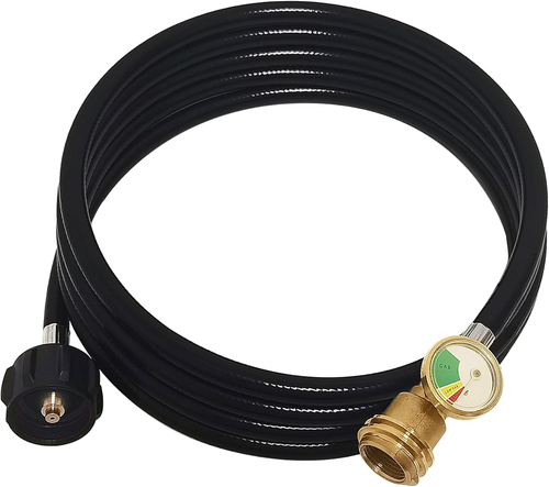 12 Ft Propane Tank Extension Hose with Gauge Acme to Male QCC/POL ...