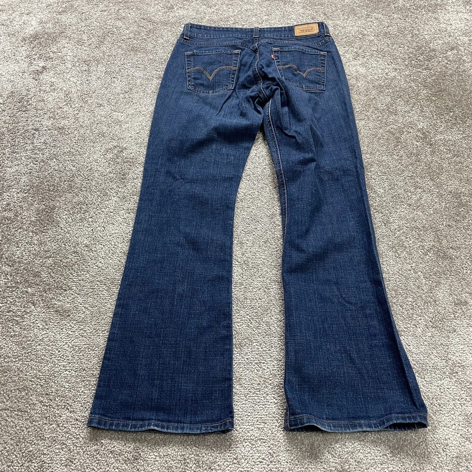 Levi's 526 Slender Boot Cut Denim Jeans Womens 8 Blue Dark Wash Mid ...