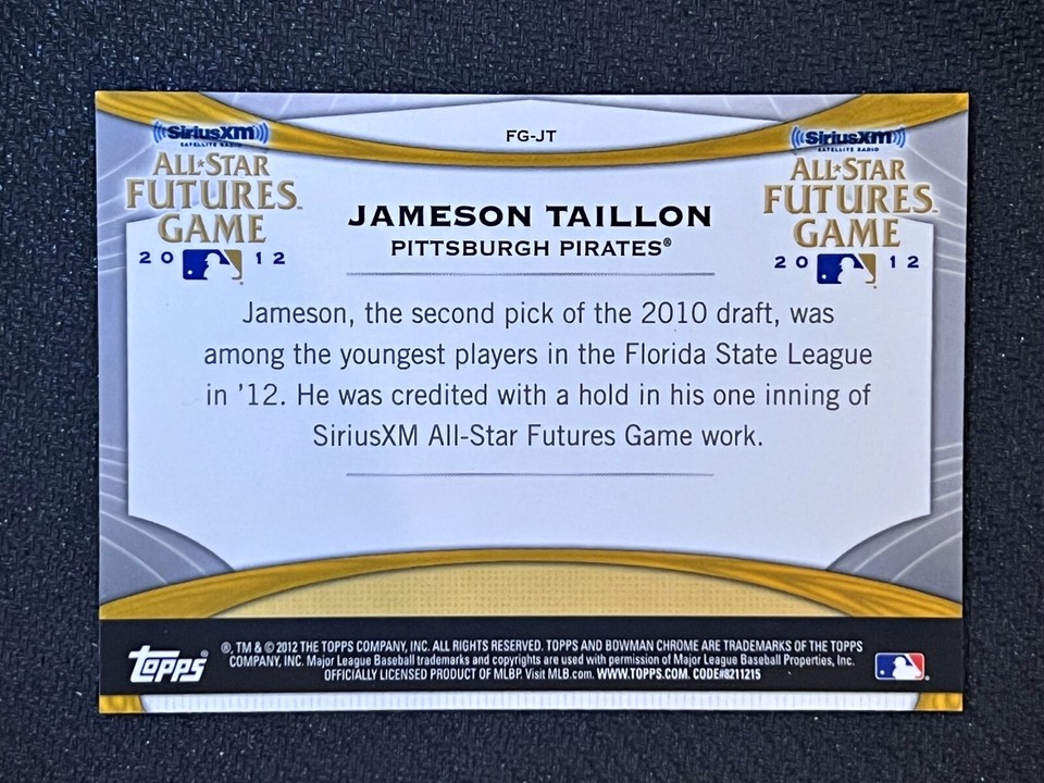 2012 Bowman Chrome Futures Game All Star James Taillon Pittsburgh ...