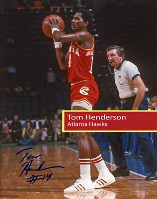 Tom Henderson Autographed 8x10 Hawks In Person Free Shipping #8 | eBay