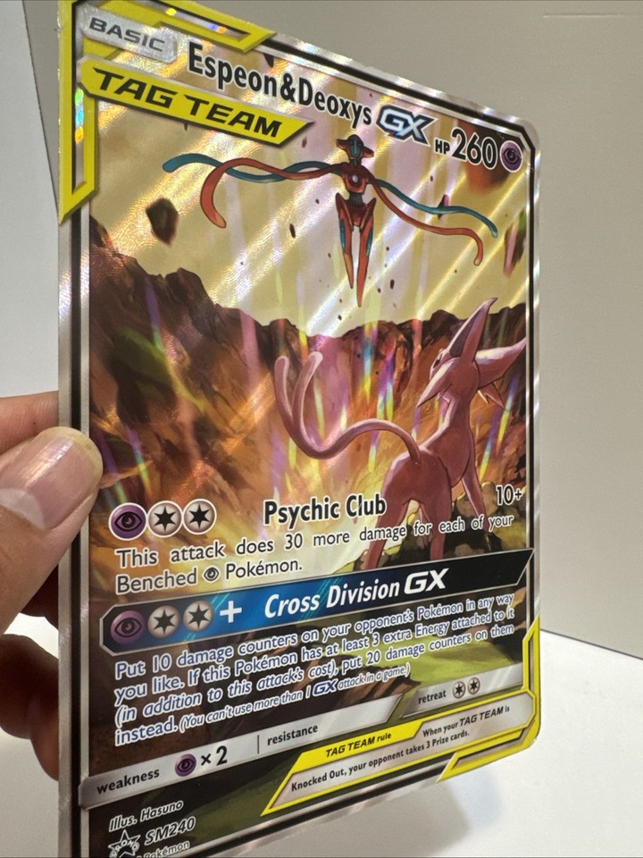 2020 ESPEON AND DEOXYS GX TAG TEAM OVERSIZED P #SM240 HOLO | eBay