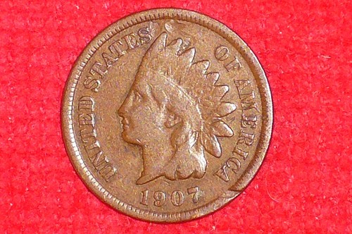 1907 INDIAN HEAD CENT, (NICE ANTIQUE COIN), (US COLLECTION), **(118 ...