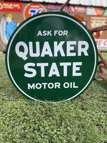 Antique Vintage Old Style Quaker State Motor Oil Sign! | eBay