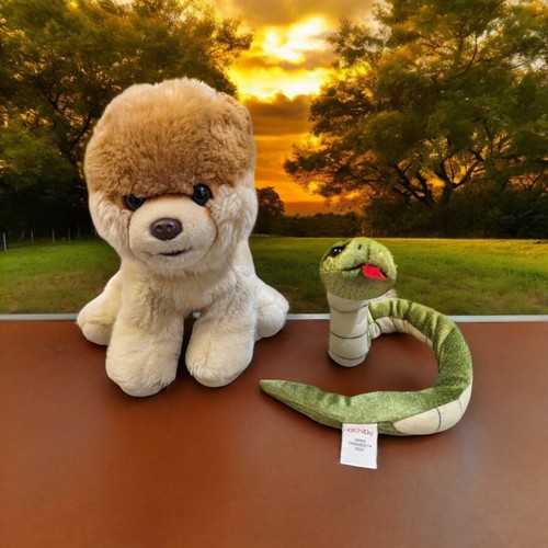 Lot 2 Gund Plush Toys Snake Charmer and Boo the Pomeranian World's ...