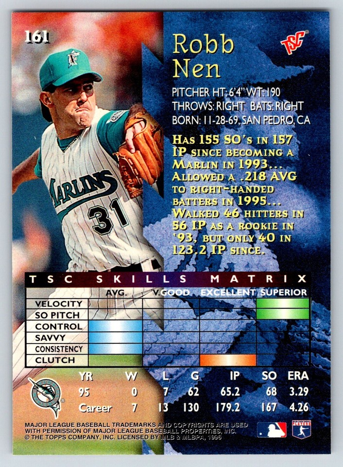 Robb Nen 1996 Stadium Club #161 | eBay