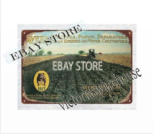 1917 AVERY TRACTORS PLOWS STEAM ENGINES metal tin sign old garage | eBay