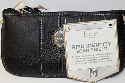 BOC Born Concept Black Pebbled Faux Leather Portable Charging Wristlet ...