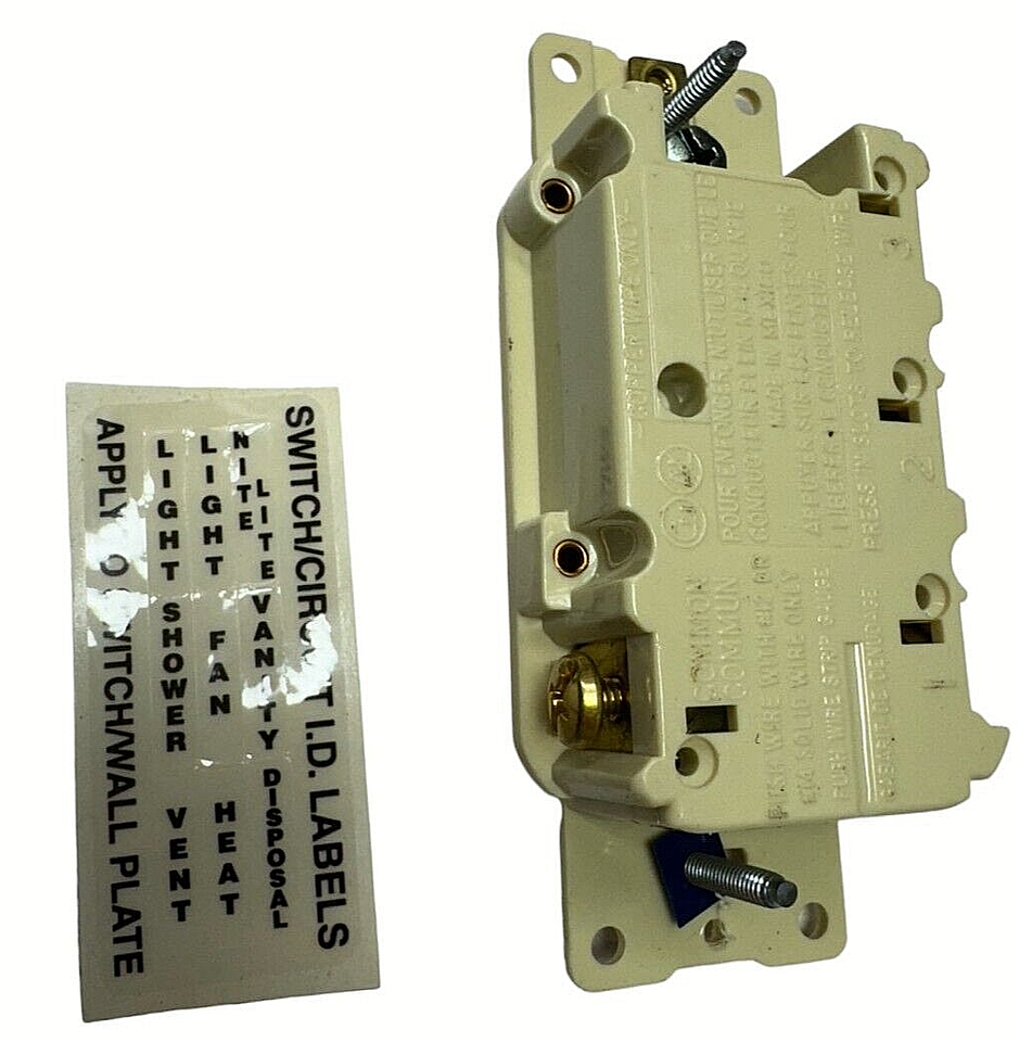 Cooper 3283V Ivory Combination Triple Single Pole Switch w/Ground 15A ...