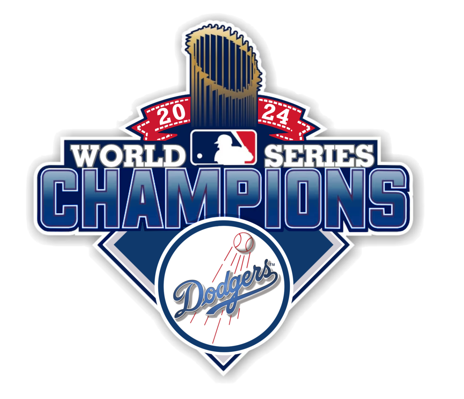 Los Angeles Dodgers 2024 world series sticker MLB weatherproof bumper ...