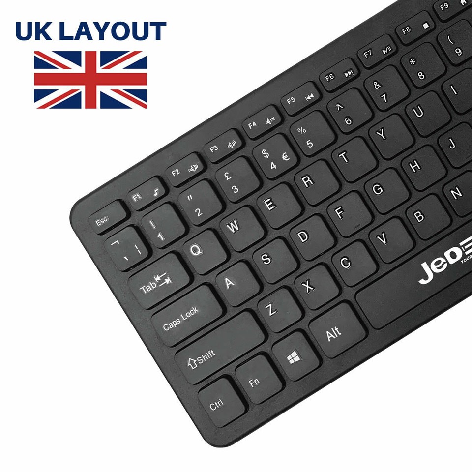 Jedel Slim 2.4Ghz Wireless Keyboard And Mouse Set Combo For PC Laptop ...