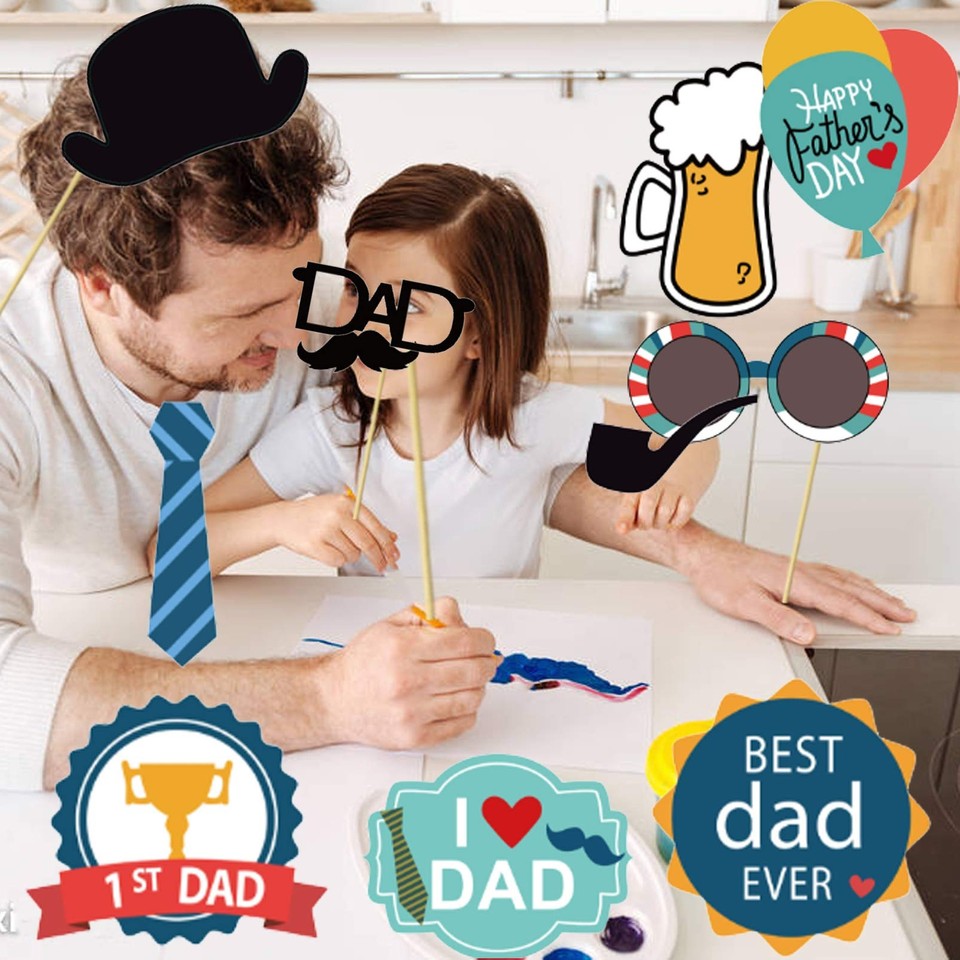 Father's Day Photo Booth Props 21 Pack Birthday Party Accessory We Love ...