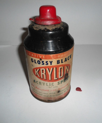 One Vintage Krylon #1601 Glossy Black 12oz. Spray Paint Can - Paper ...