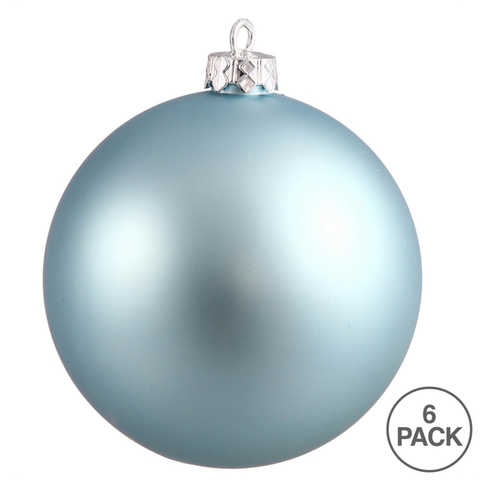 Vickerman 4" Baby Blue Matte Ball UV Drilled 6/Bag - N591032DMV | eBay