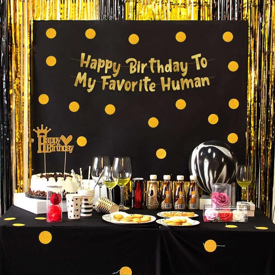 Happy Birthday To My Favorite Human - Funny Birthday Gold Glitter ...