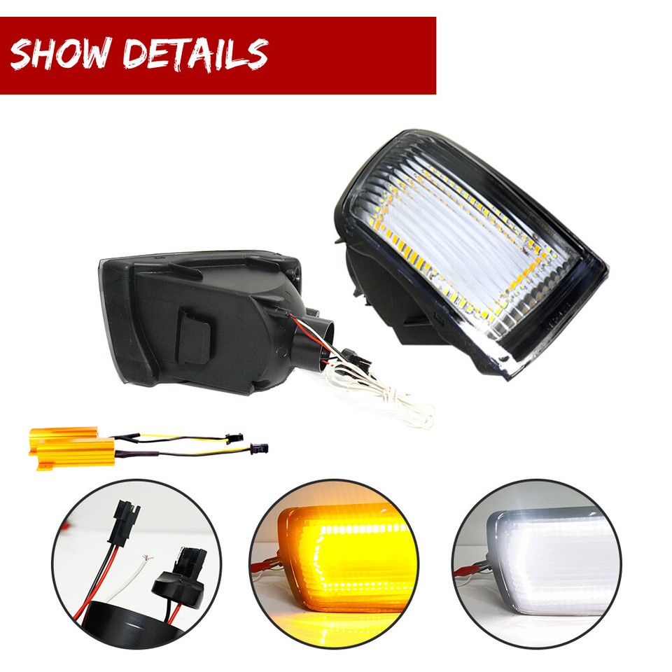 Clear Switchback LED Front Bumper Turn Signal Lights For 2003-05 Toyota ...