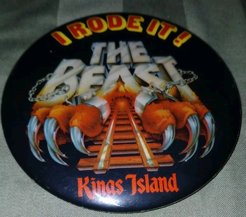 Vintage Kings Island The Beast Roller Coaster 3 Inch Pinback Button ...