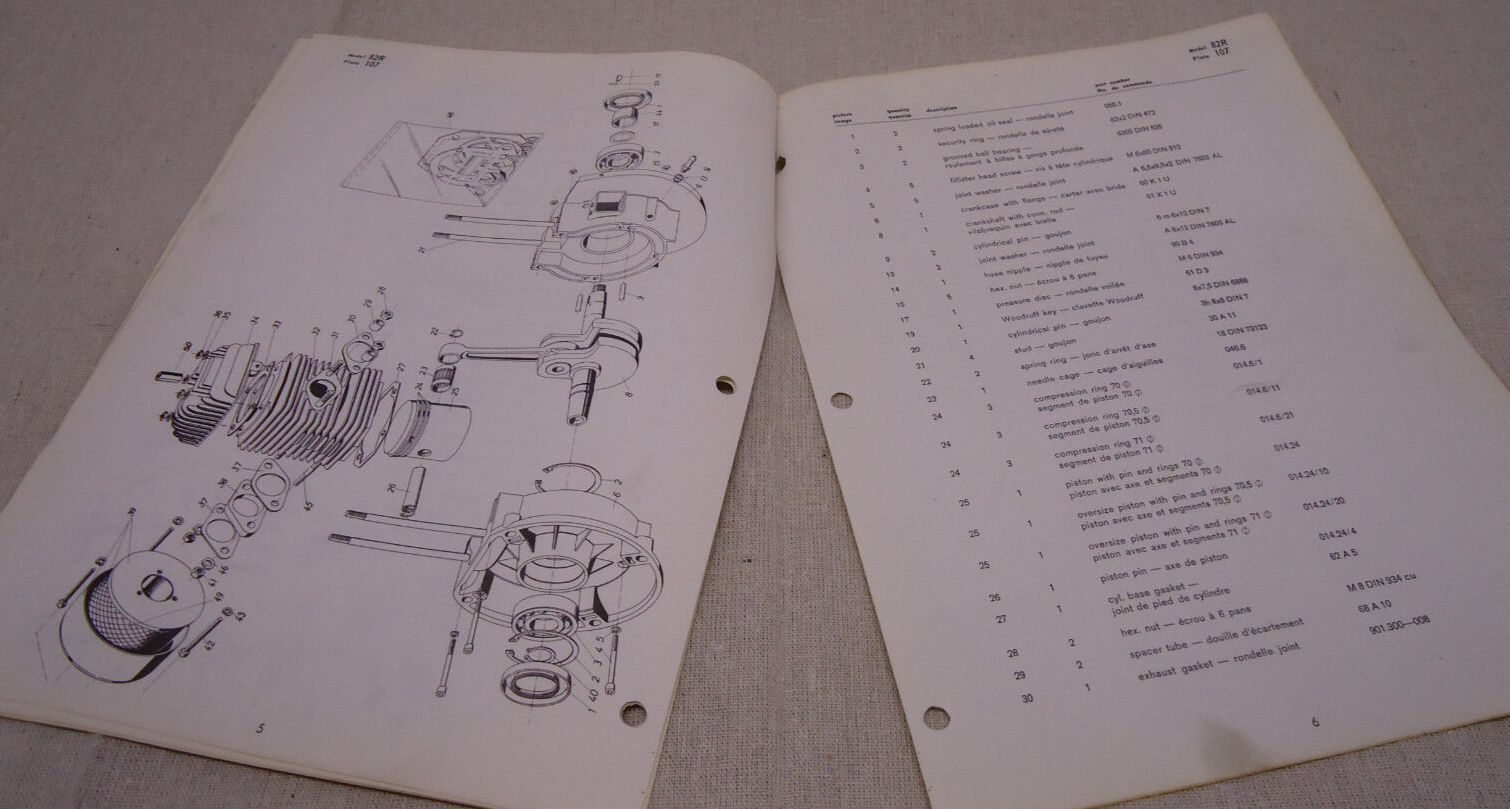 Vintage Hirth Engine 82 R Illustrated Parts Manual EL 36 | eBay