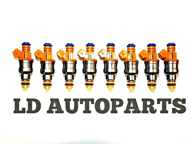 Set of 8 OEM Ford DENSO Yellow Top 19lb Fuel Injectors F1ze-c2a Racing ...