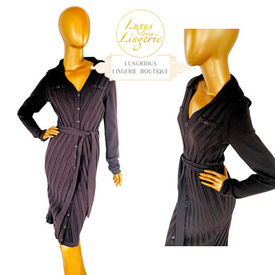 Merino Rib Dress by Wolford S Small Coca Brown Elegant Dress with Wool ...