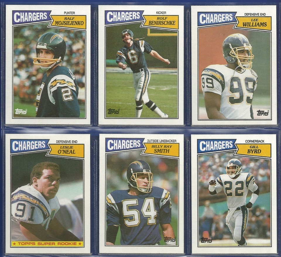 1987 TOPPS SAN DIEGO CHARGERS TEAM SET (12) PACK FRESH - FOUTS, LESLIE ...
