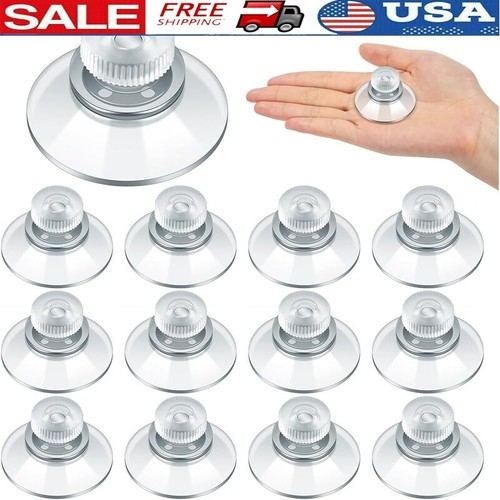 12 PCS Adhesive Suction Cups W/ Screws Strong Hold Bathroom Window Car ...