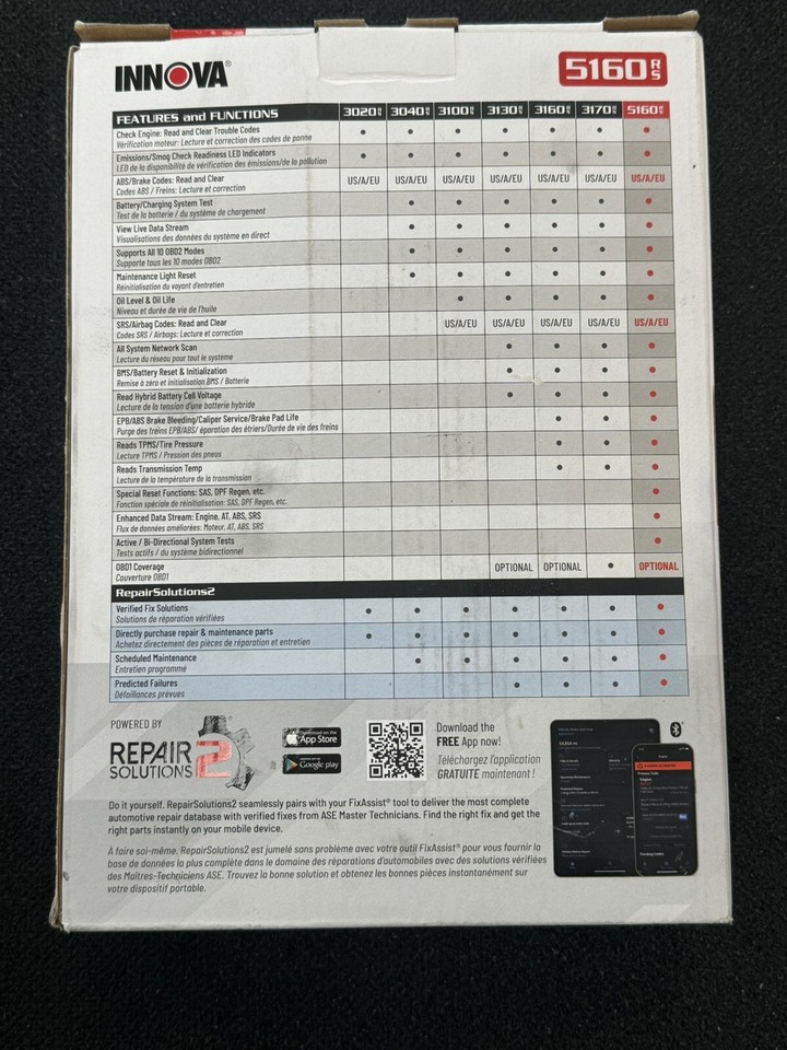 INNOVA 5160RS, OBD2 Bidirectional Scan Tool, OE-Level All System ...