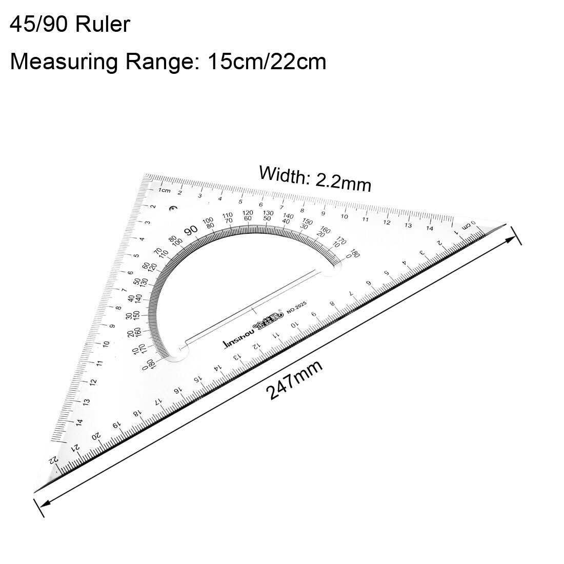 Triangle Ruler Set 30/60, 45/90 Degrees 22cm Triangle Rafter Angle ...