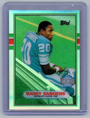 Barry Sanders Lions 2001 Topps Archives Reserve Chrome 1989 Topps RC ...