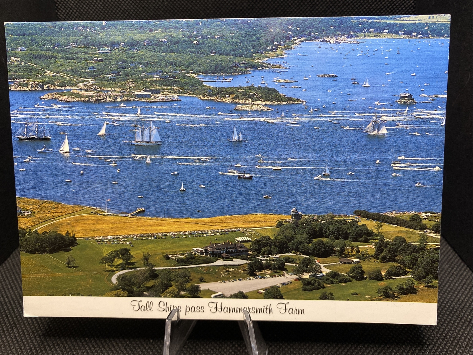 POSTCARD: Tall Ships Sale Boats Pass Hammersmith Farm Newport Rhode ...