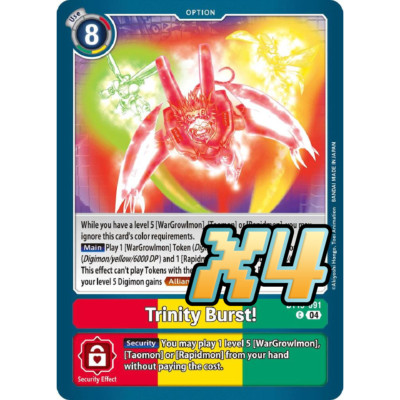 4x Trinity Burst! BT19-091 Release Special Booster 2.5 Common Digimon ...