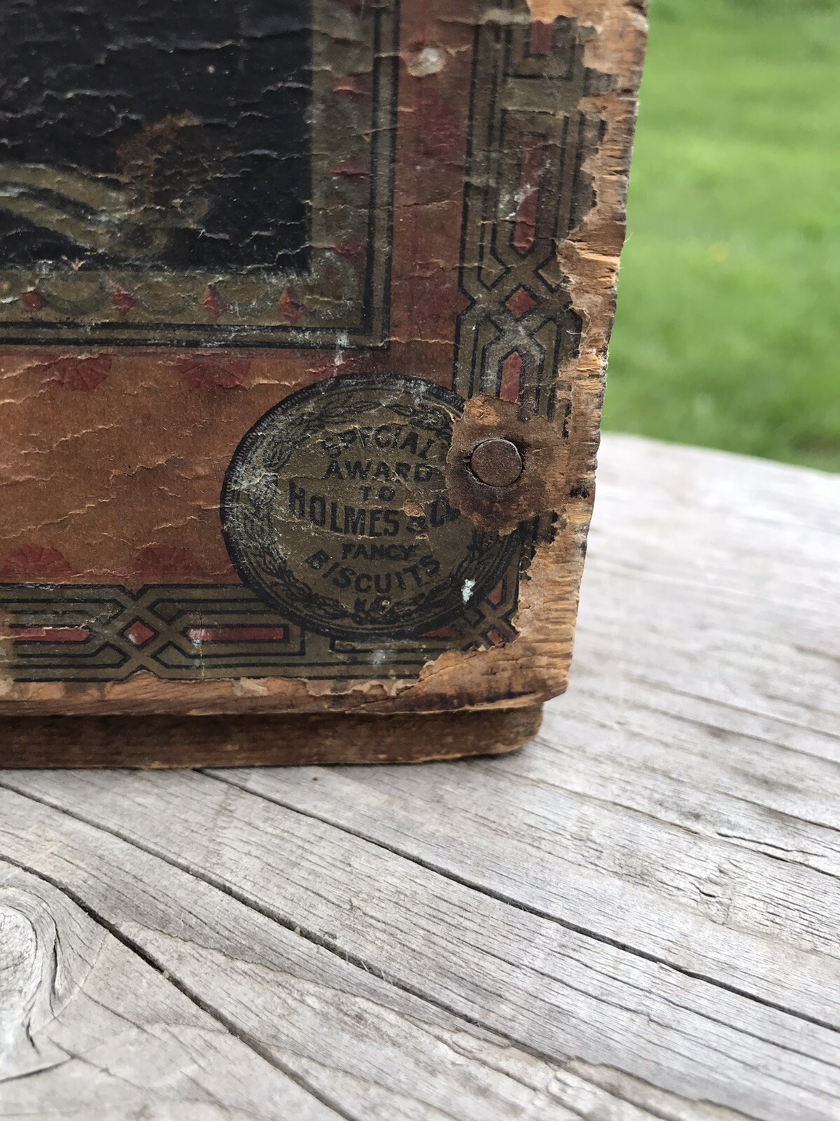 LARGE Antique Holmes & Coutts Famous English Fancy Biscuit Wood Crate ...