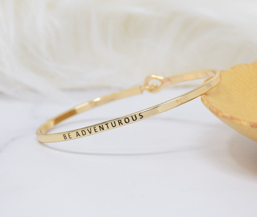 BE ADVENTUROUS | Inspired Message Engraved Simple Bangle | GOLD | eBay