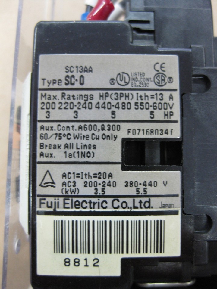 FUJI ELECTRIC SC-0 SC0 TK-0N/3 TK0N/3 SC13AA TR13E 200-600VAC 20A ...