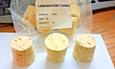 CORK, Push-In, Tapered, Round Cork Plugs,(3), Size 20, Fits 1-5/8 ...