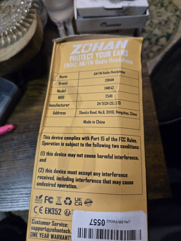 ZOHAN EM042 Noise Reduction Headset with AM/FM Radio & Digital Display ...